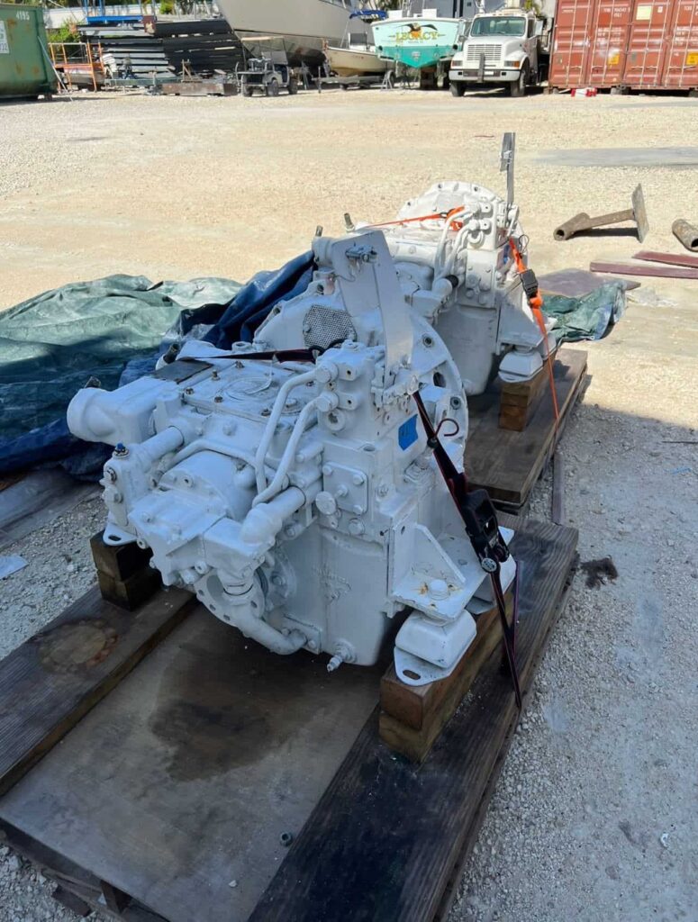 Pair MAN 2842 LE Marine Propulsion Engines were paired with ZF 165 2:1 ...