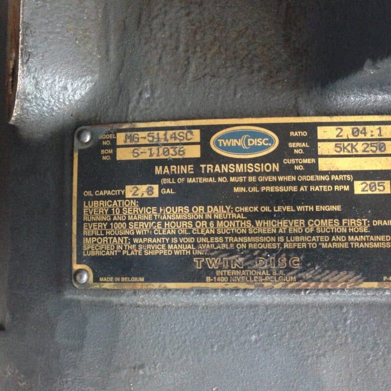 Twin Disc 5114 SC Gear - 2 04 1 Ratio - New Surplus - Commercial Marine Pro
